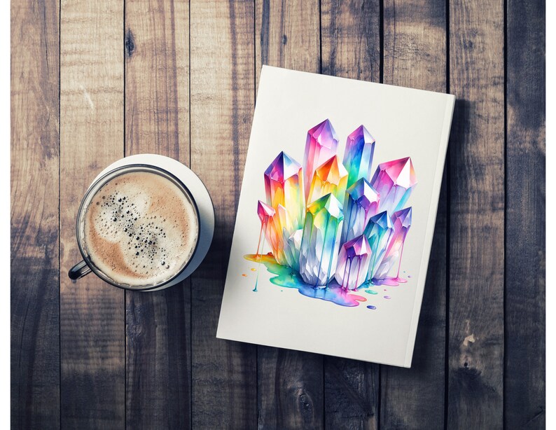 Rainbow Art Crystal Clipart Pack - Transparent Background - Crystals ...