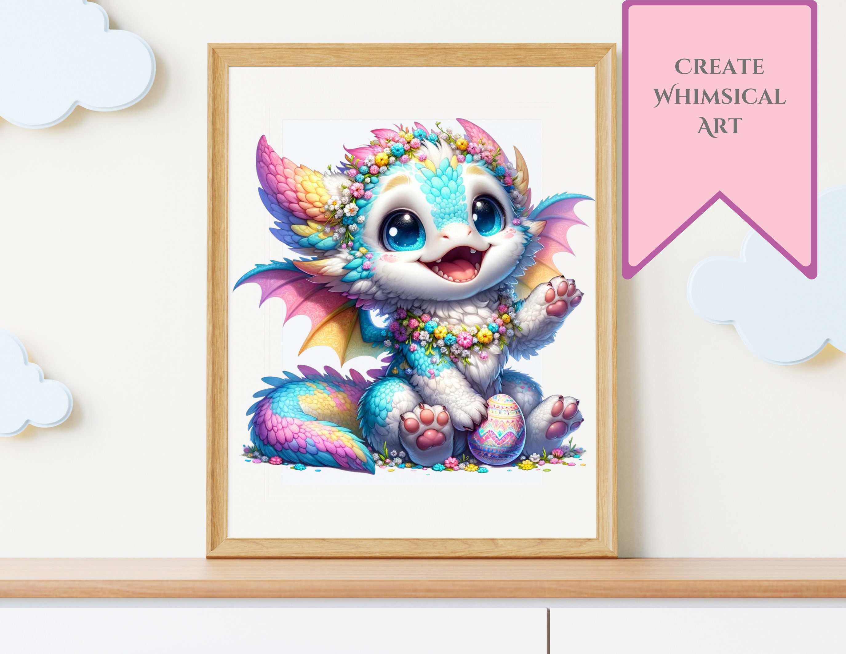 Easter Dragons Clipart Pack Transparent Background Baby Dragons, Easter ...
