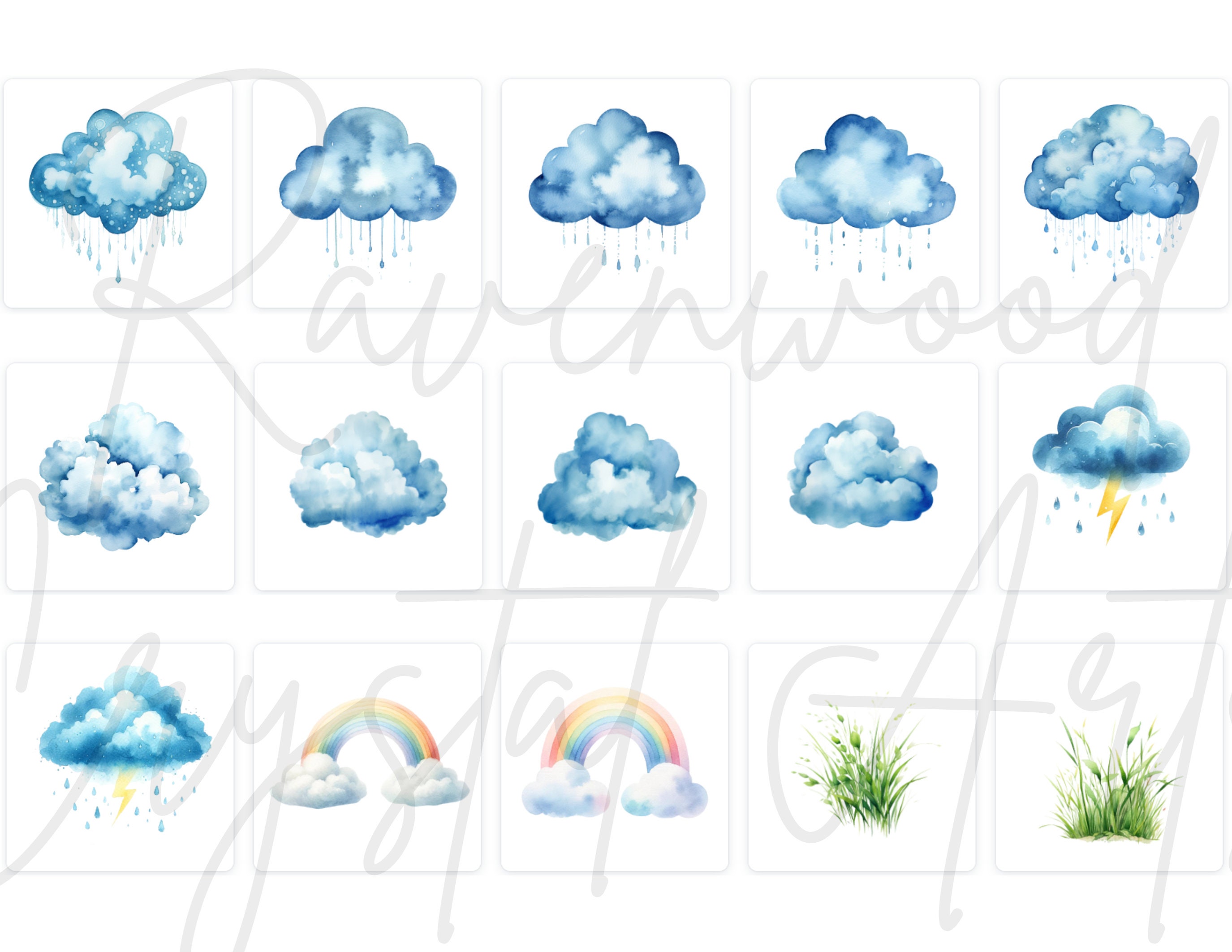 April Showers Bring May Flowers Clipart Pack Transparent Background ...