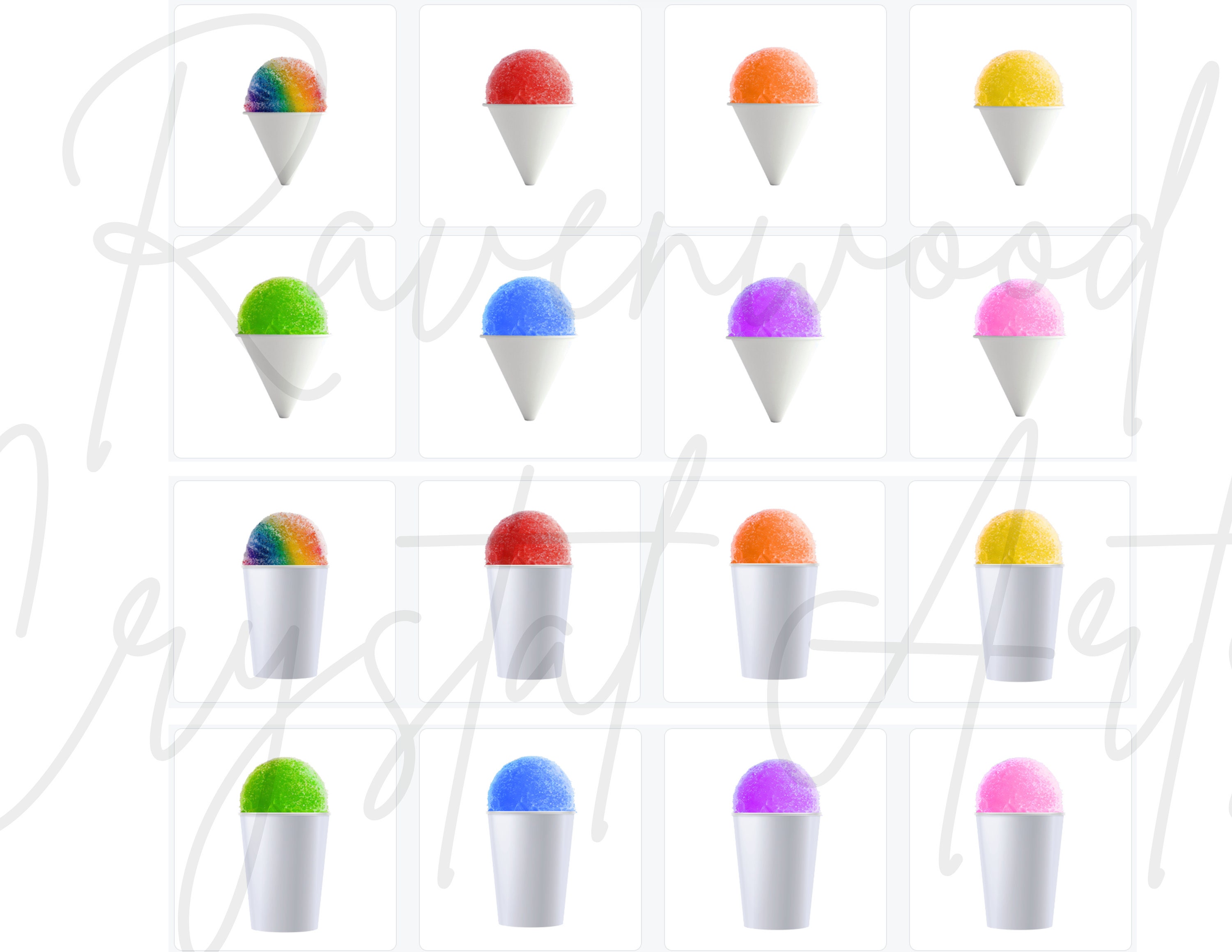 Snow Cone Clipart | 16 Pngs | Snoball Clipart | Shaved Ice Clipart ...