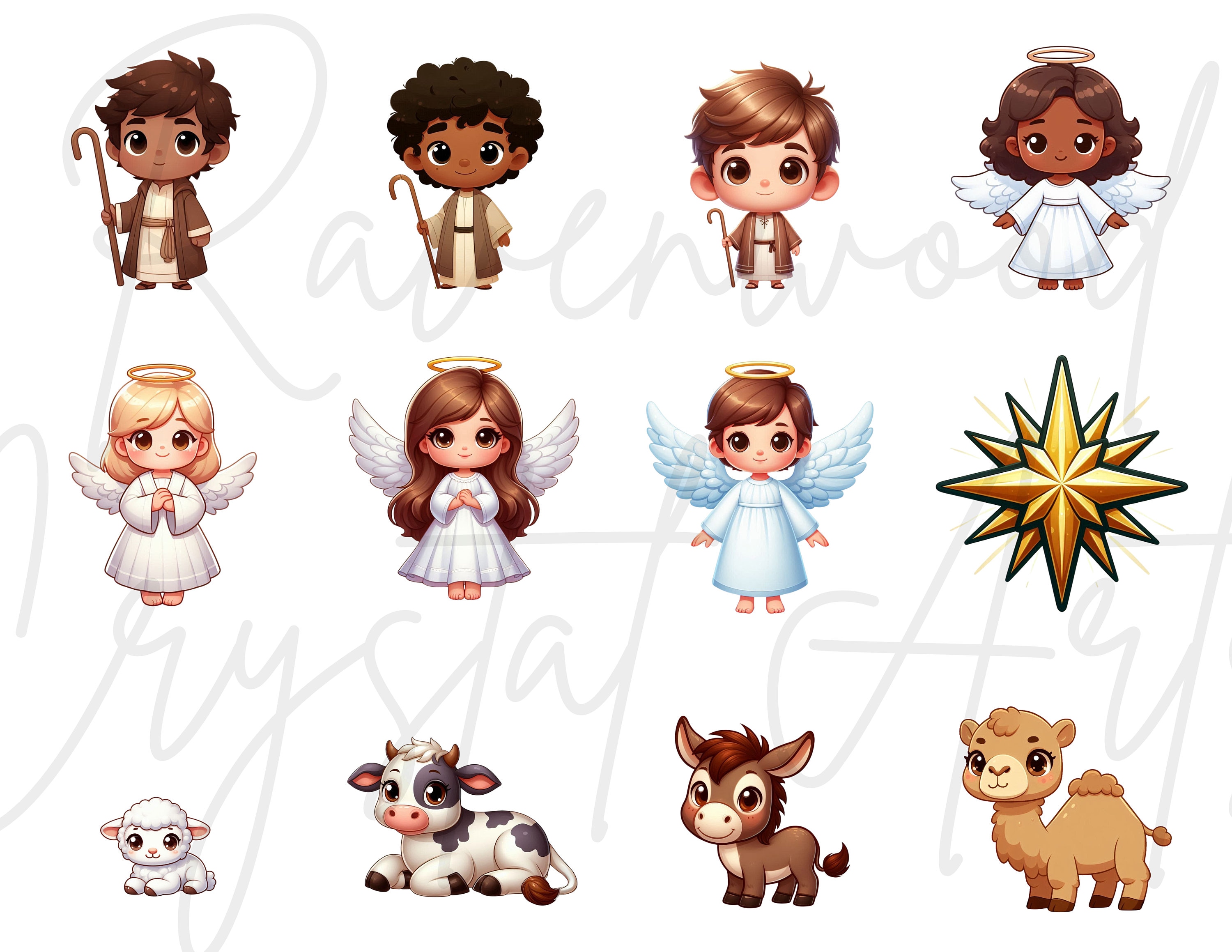 Cute Nativity Clip Art 25 Pngs Christmas Baby Jesus Clipart Christmas ...