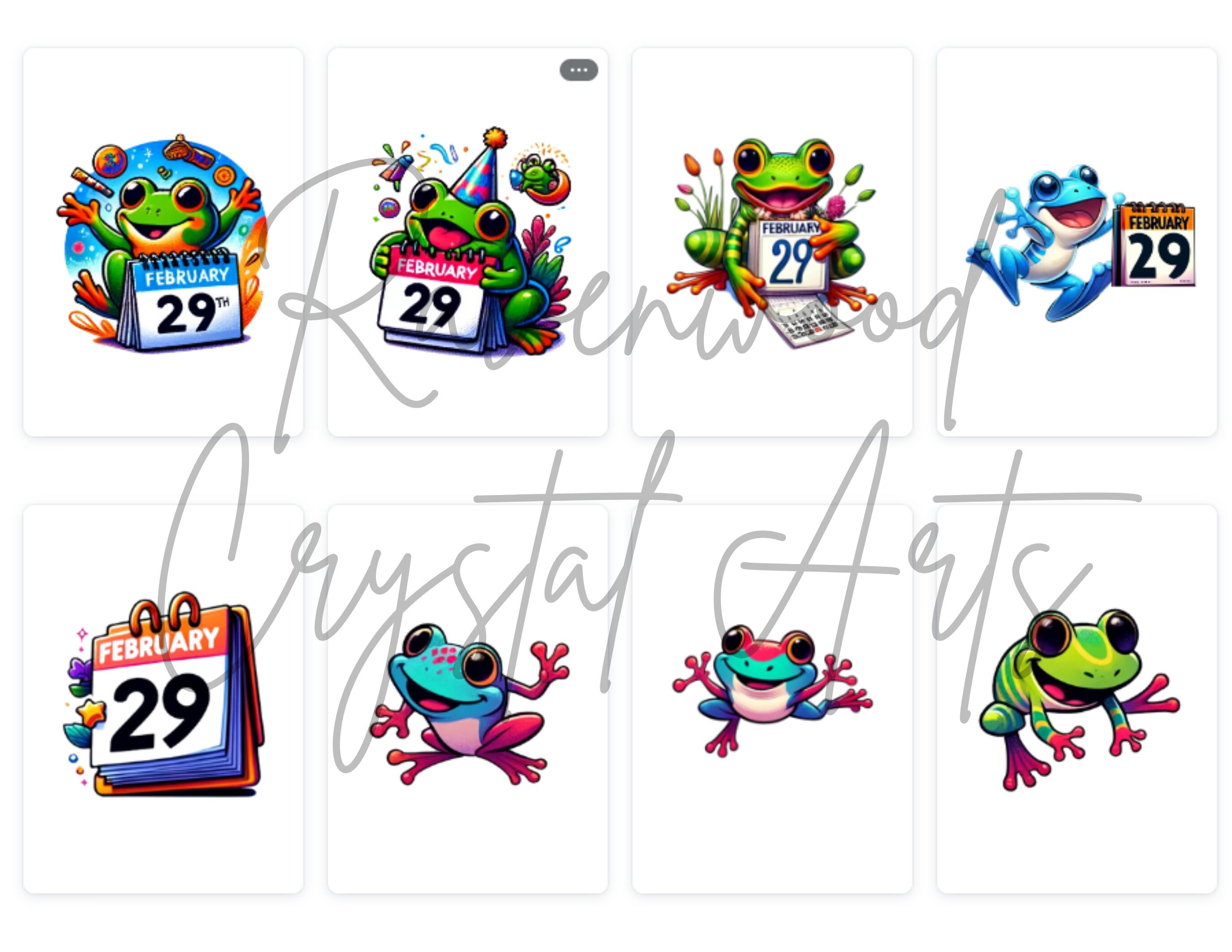 Leap Year Frogs Clipart Pack Transparent Background Leap Year, Leap Day ...