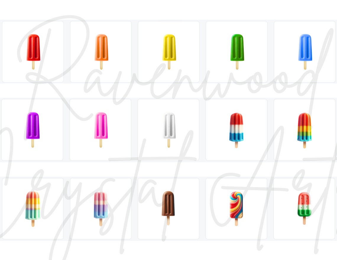Popsicle Clipart | 15 Pngs | Summer Clipart | Ice Lolly Clipart ...