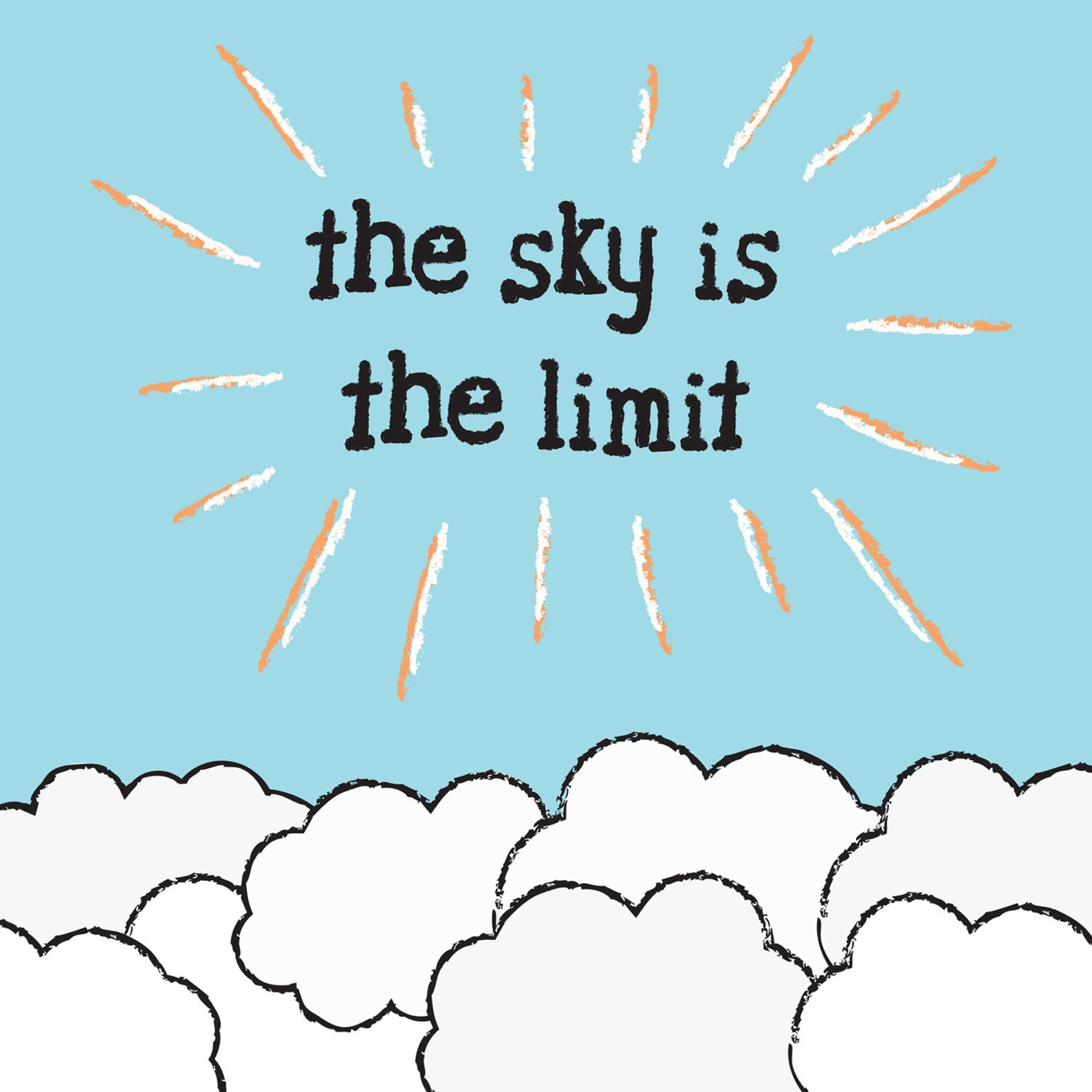 KIDS ROOM POSTER - "the Sky is the Limit" Nursery Room Art Print, Baby ...