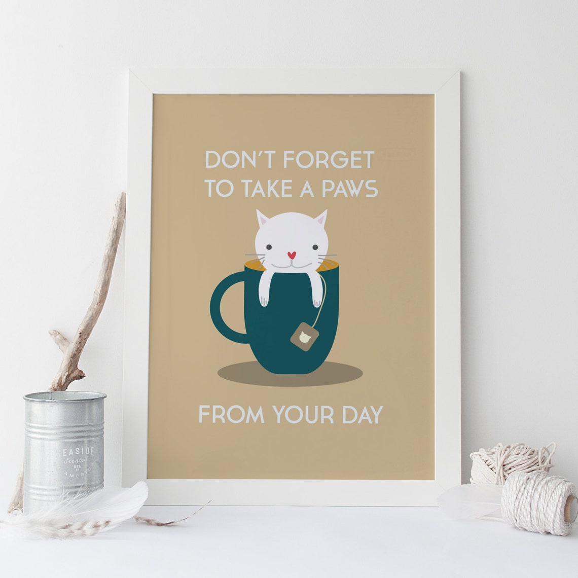 CUTE CAT POSTER Fine Art Cat Quote Print Home Decor Wall Art High ...