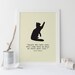 CAT QUOTE Poster Cat Poster Cat Wall Art Yellow Giclee Print Black Cat ...
