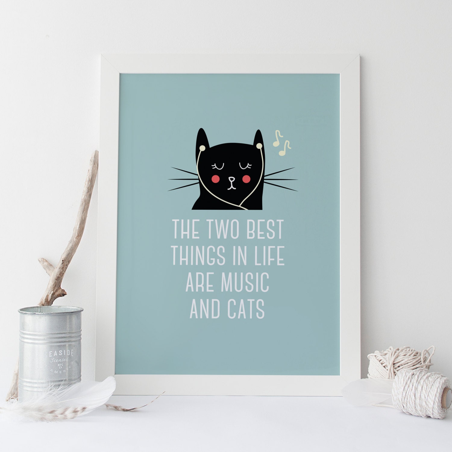 CAT QUOTE Modern Poster Mid Century Design Print Art High-quality ...