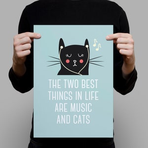 CAT QUOTE Modern Poster Mid Century Design Print Art High-quality ...