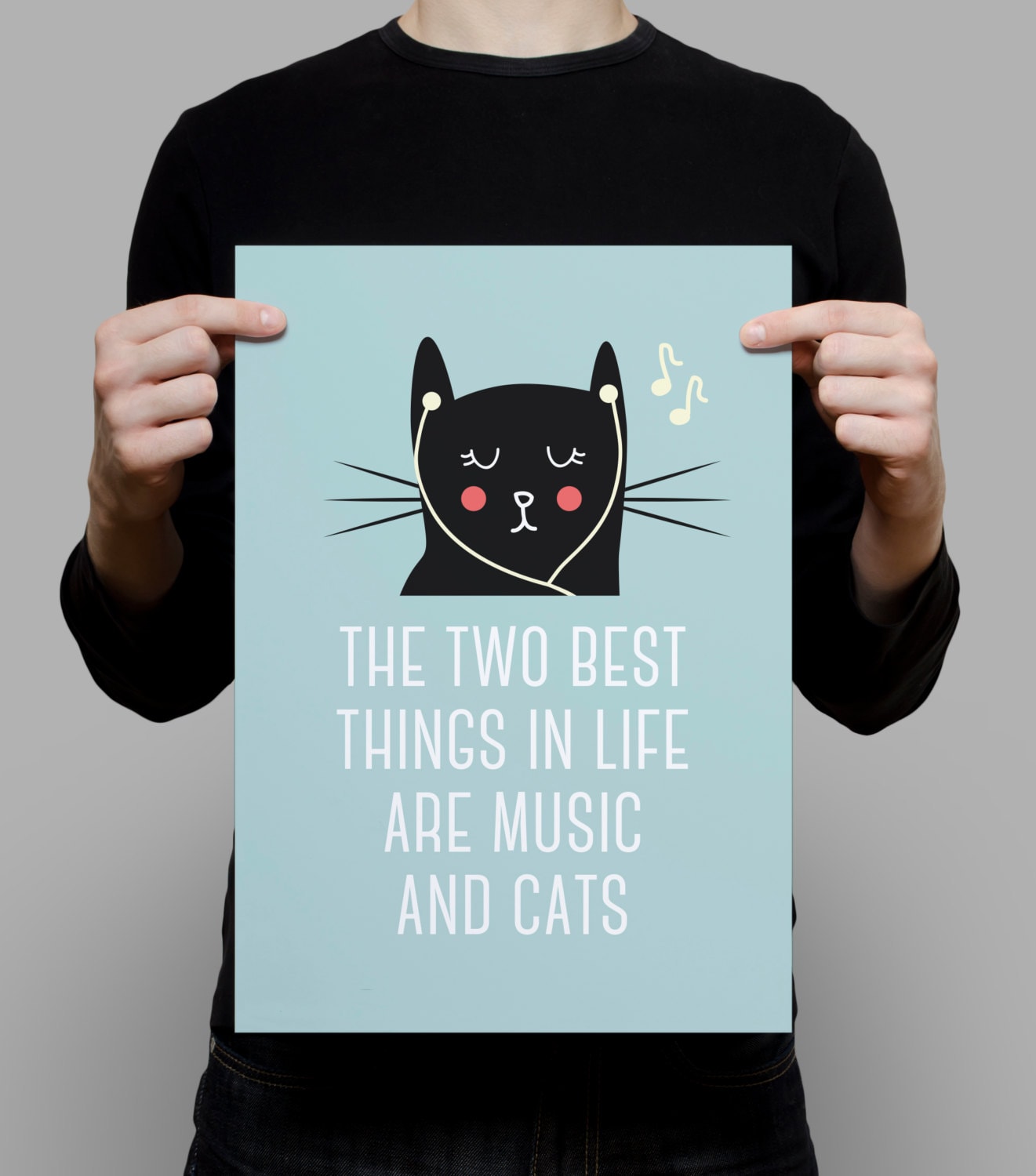 CAT QUOTE Modern Poster Mid Century Design Print Art High-quality ...