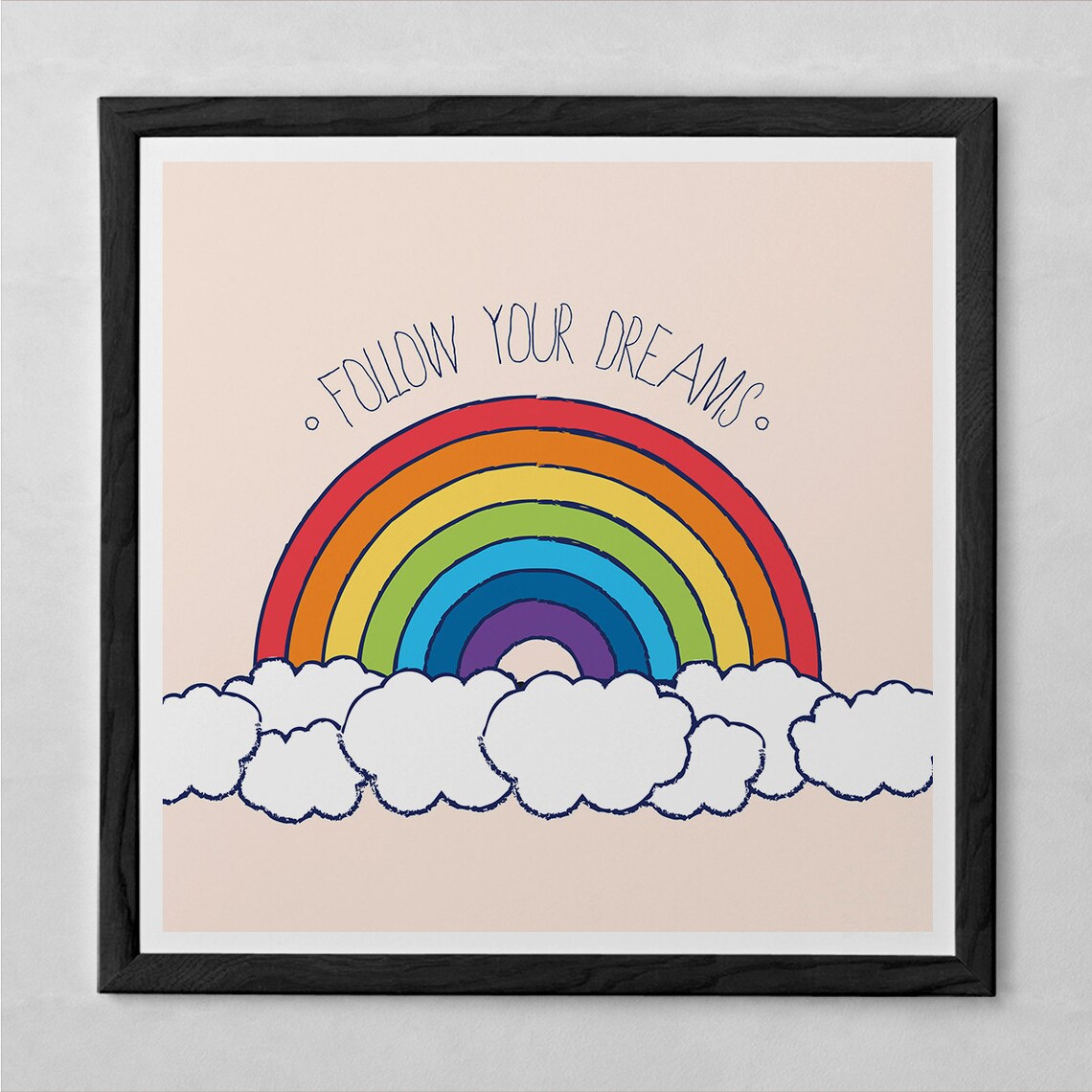 KIDS ROOM POSTER - "follow Your Dreams" Nursery Room Art Print, Kids ...