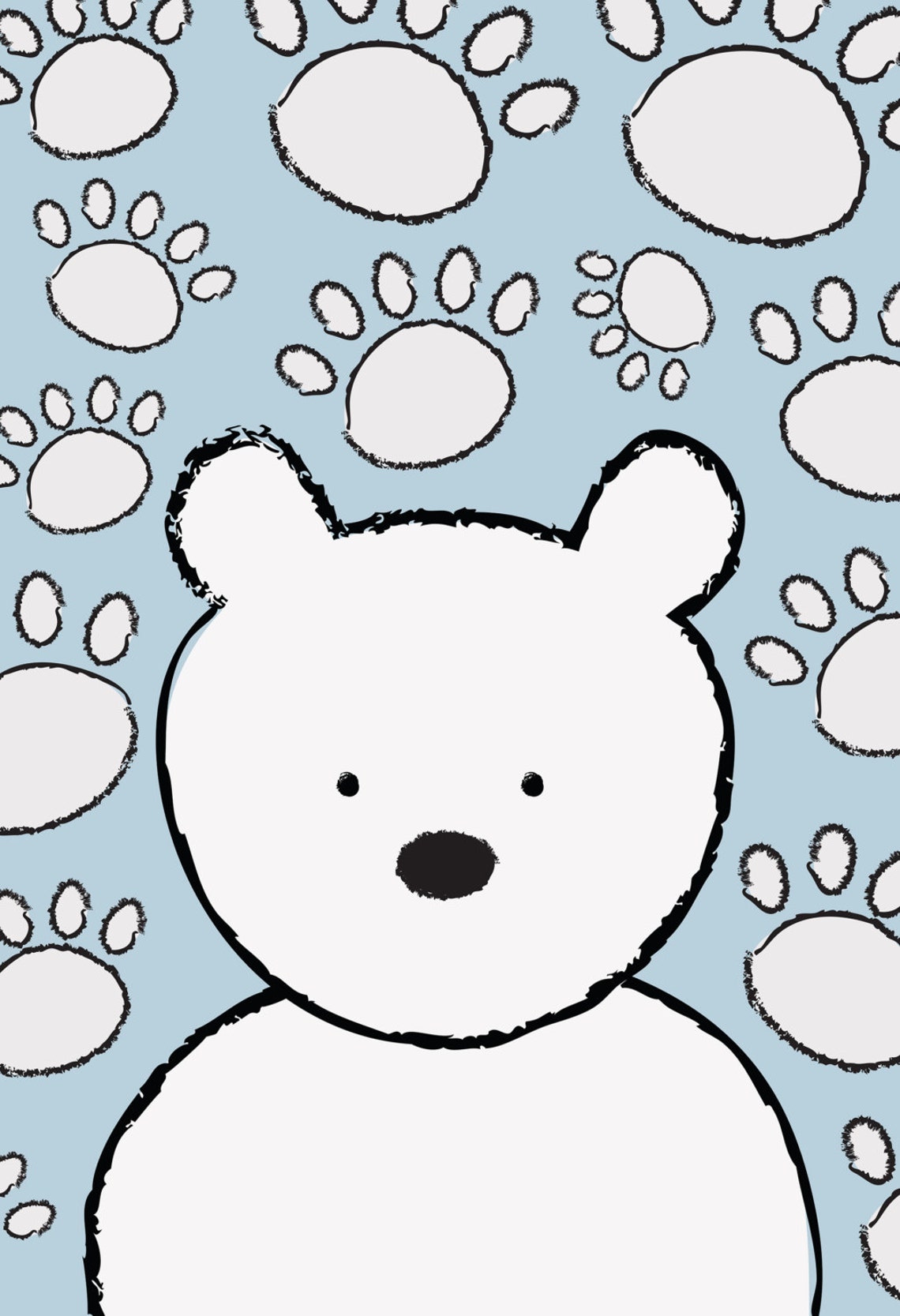 KIDS ROOM POSTER polar Bear Nursery Room Art - Etsy