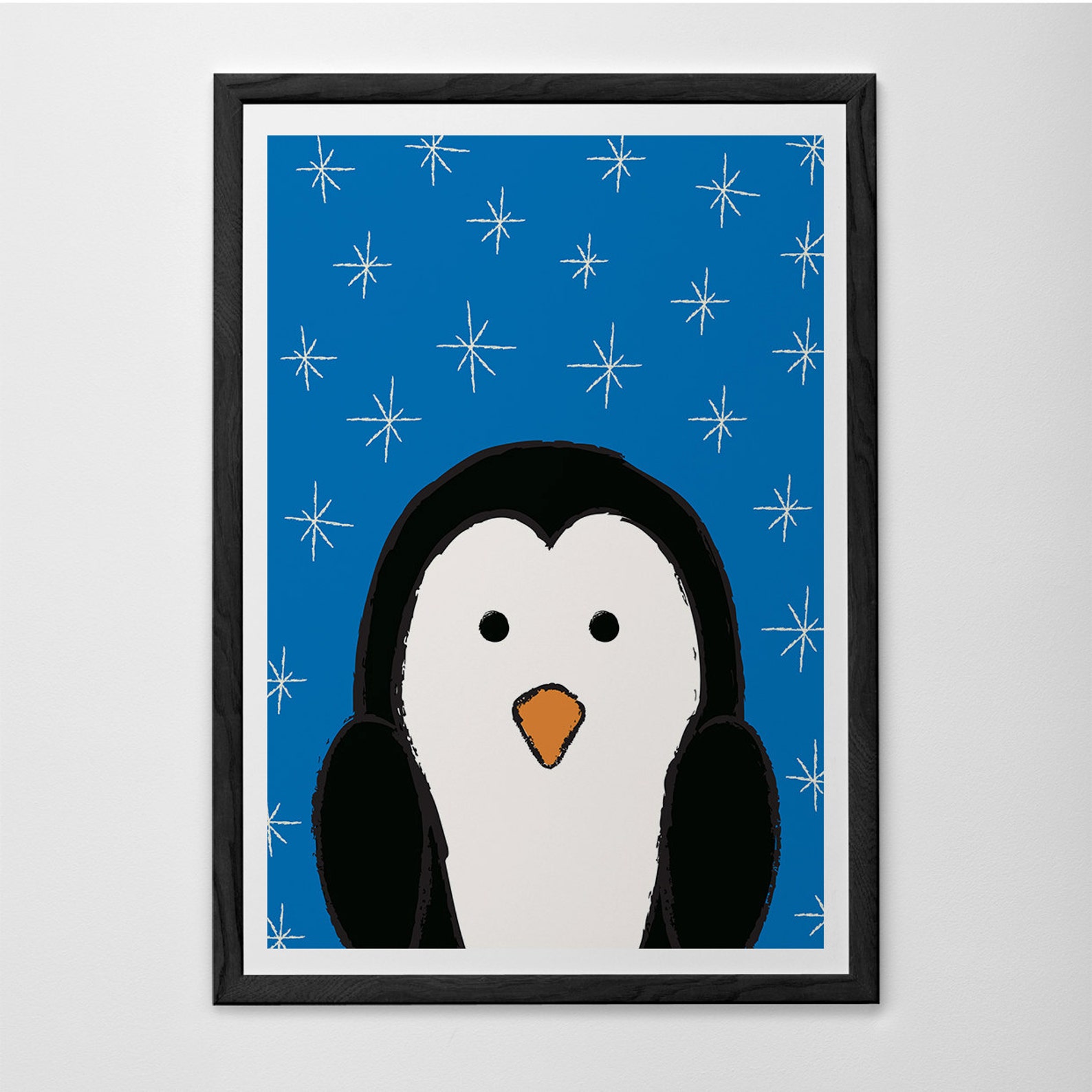 KIDS ROOM POSTER - "penguin Star" Nursery Room Art Print, Kids Room Art ...