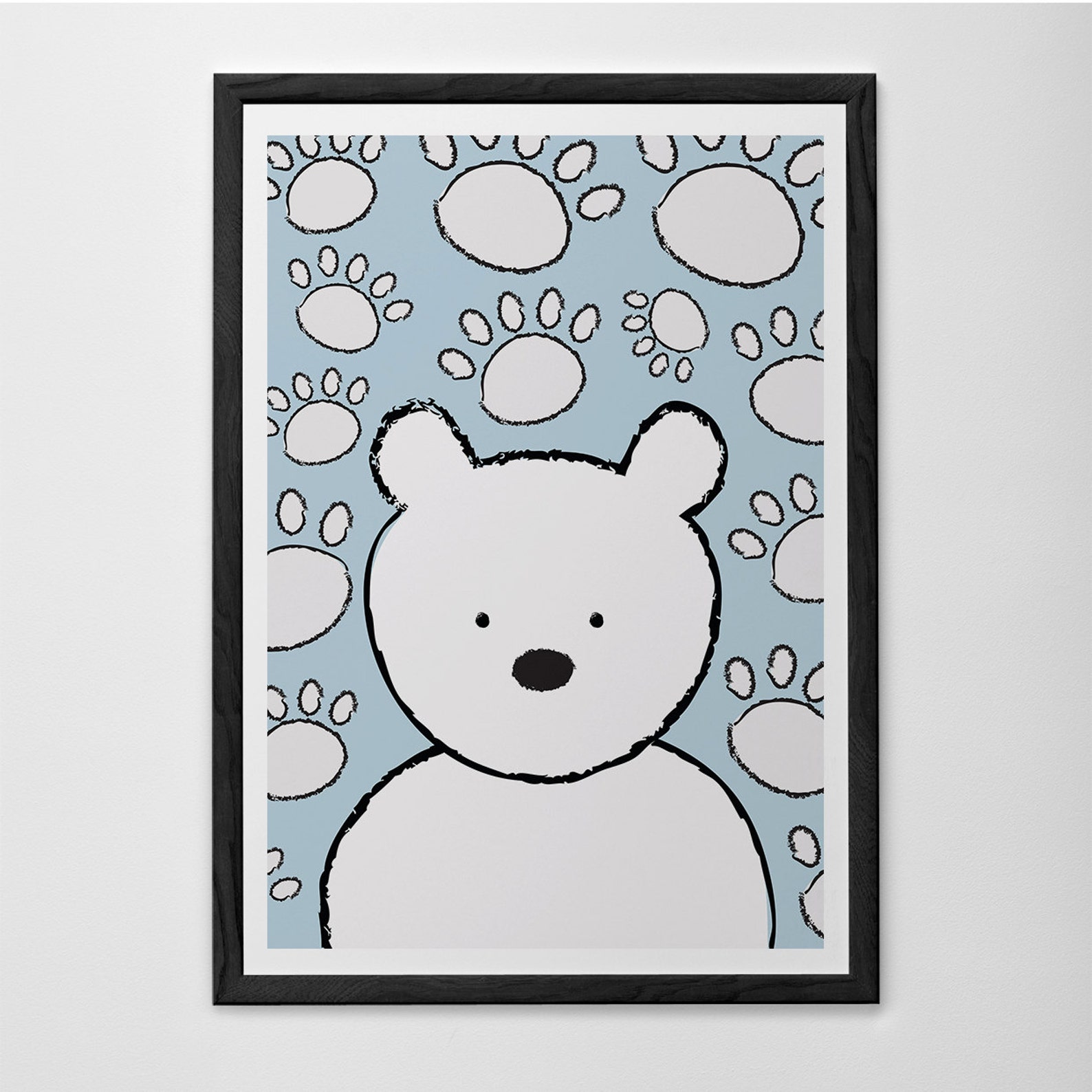 KIDS ROOM POSTER - "polar Bear" Nursery Room Art Print, Kids Room Art ...