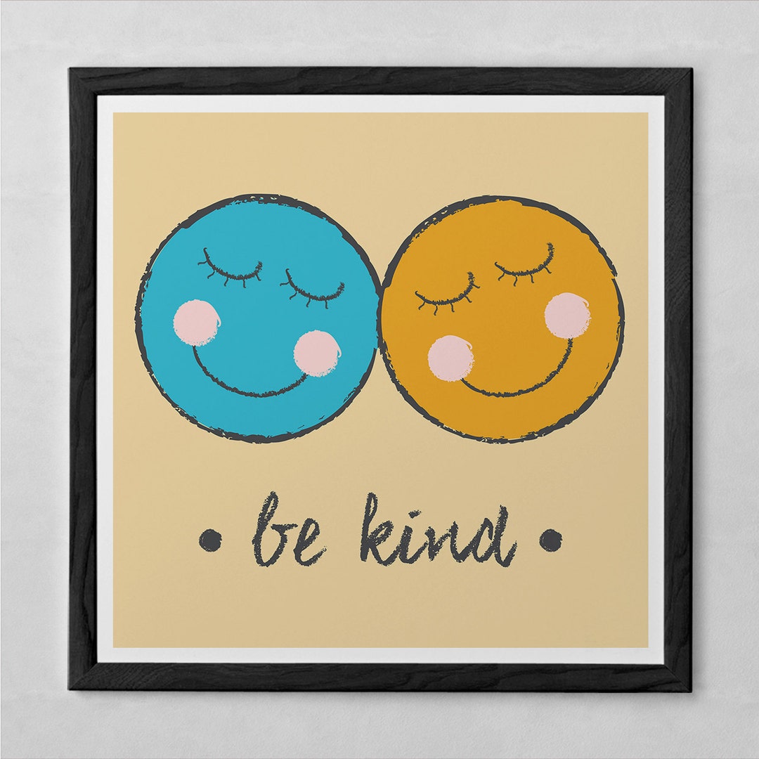 KIDS ROOM POSTER - "be Kind" Nursery Room Art Print, Kids Room Art ...