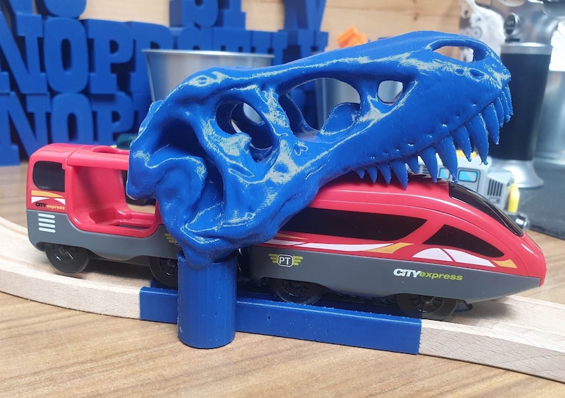 Wooden Train Track - Dinosaur T-rex Skull Track (brio-ikea-aldi-thomas ...