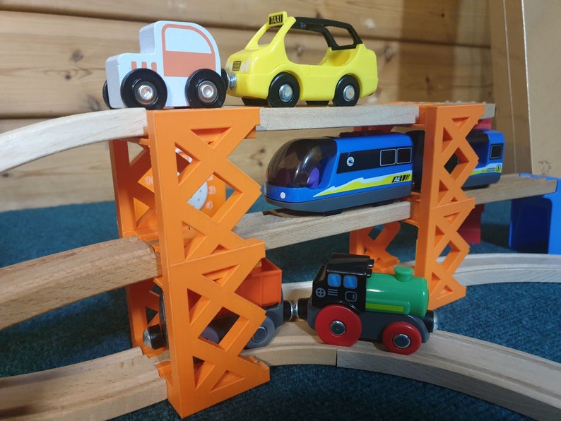 Wooden Train 3 Level Bridge Kit, 2x Pieces (lidl, Aldi, Ikea, Brio ...