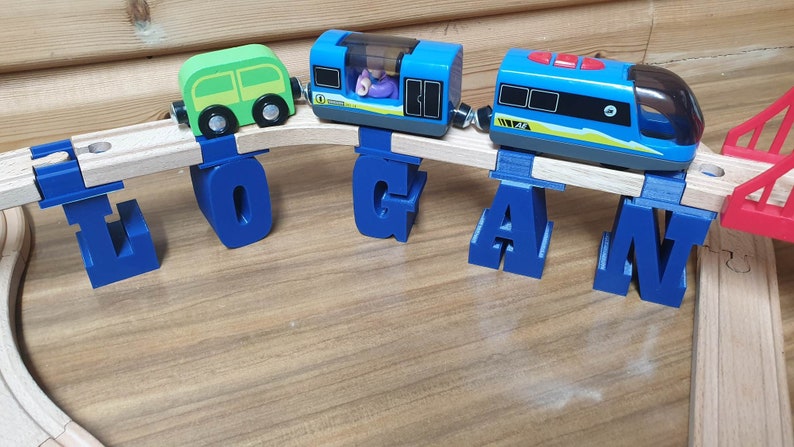 Personalised Wooden Train Track Letter Bridge Support (brio, Aldi, Ikea ...