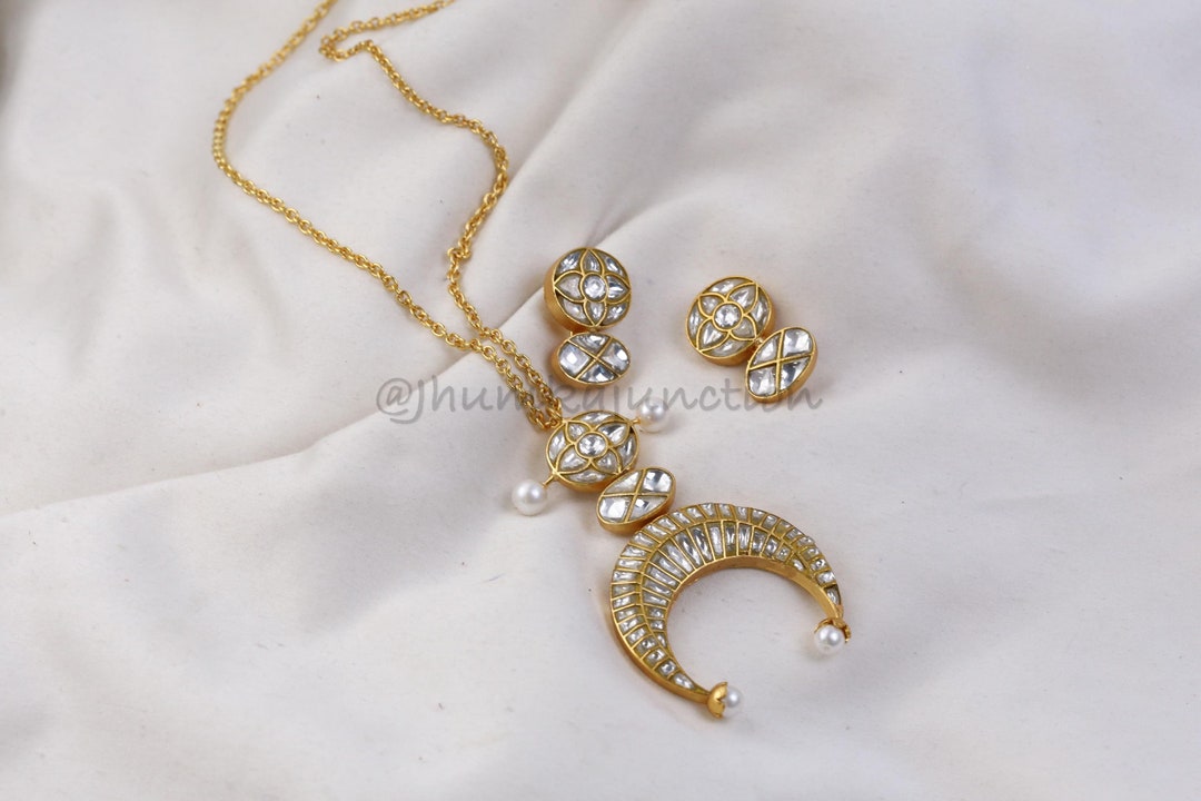 Chand Jadau Kundan Necklace Set, Bollywood Bridal Jewelry - Etsy