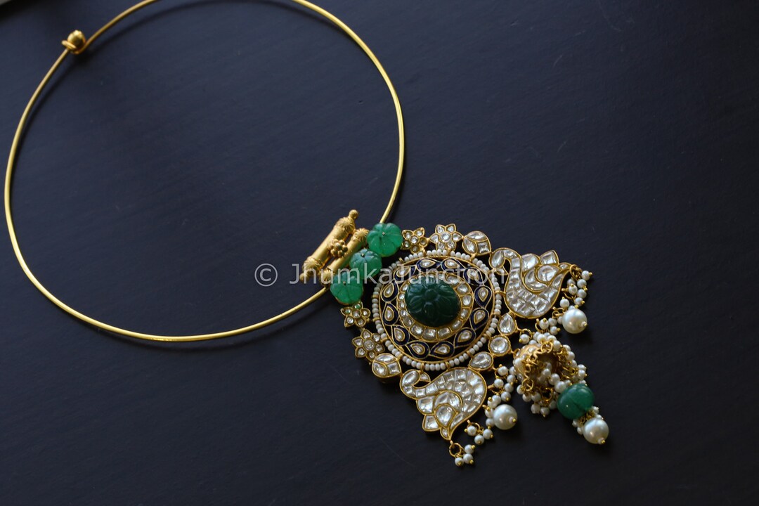 Jadau Kundan Hasli Necklace, Indian Wedding, Bollywood Necklace, Kundan Necklace, Indian Bridal ...