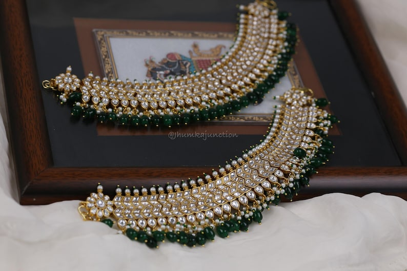 Kundan Payal Anklet, Jadau Ethnic Jewelry, Punjabi Wedding (1 Pair) - Etsy