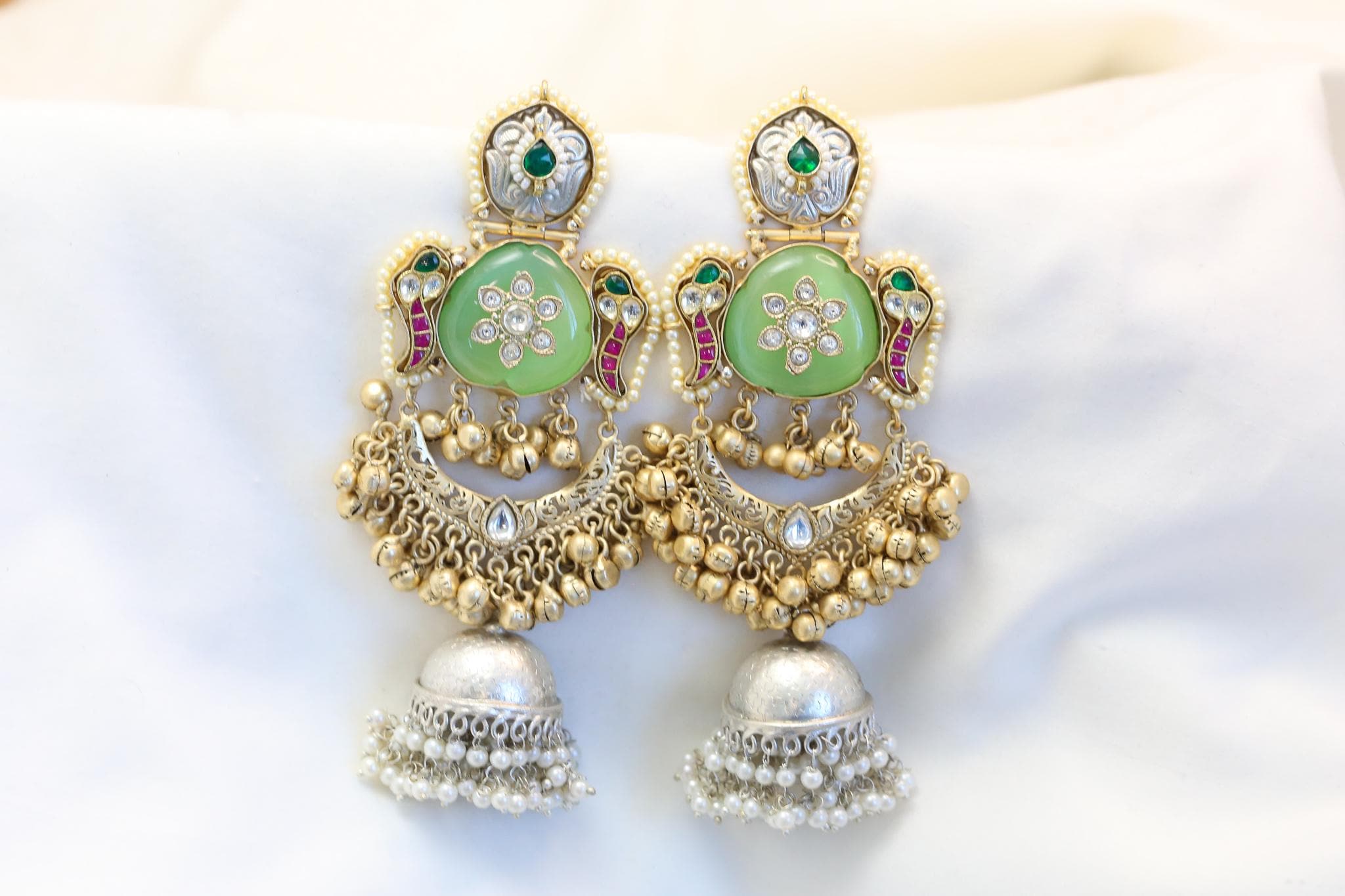 Matte Gold Jhumka Earrings With Pearl Drops, Indian Jewelry - Etsy