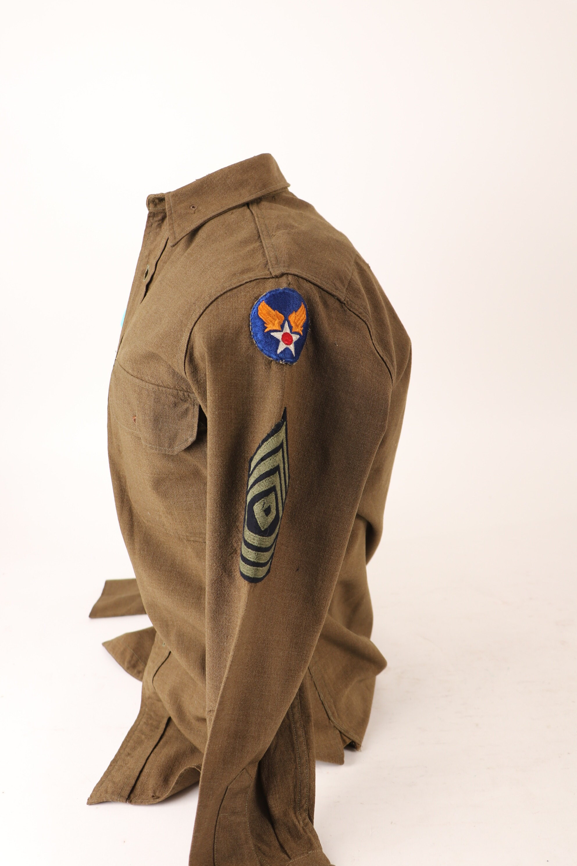 WWII Era Senior Enlisted Mans Fatigue Shirt Army Air Force Un-atributed ...