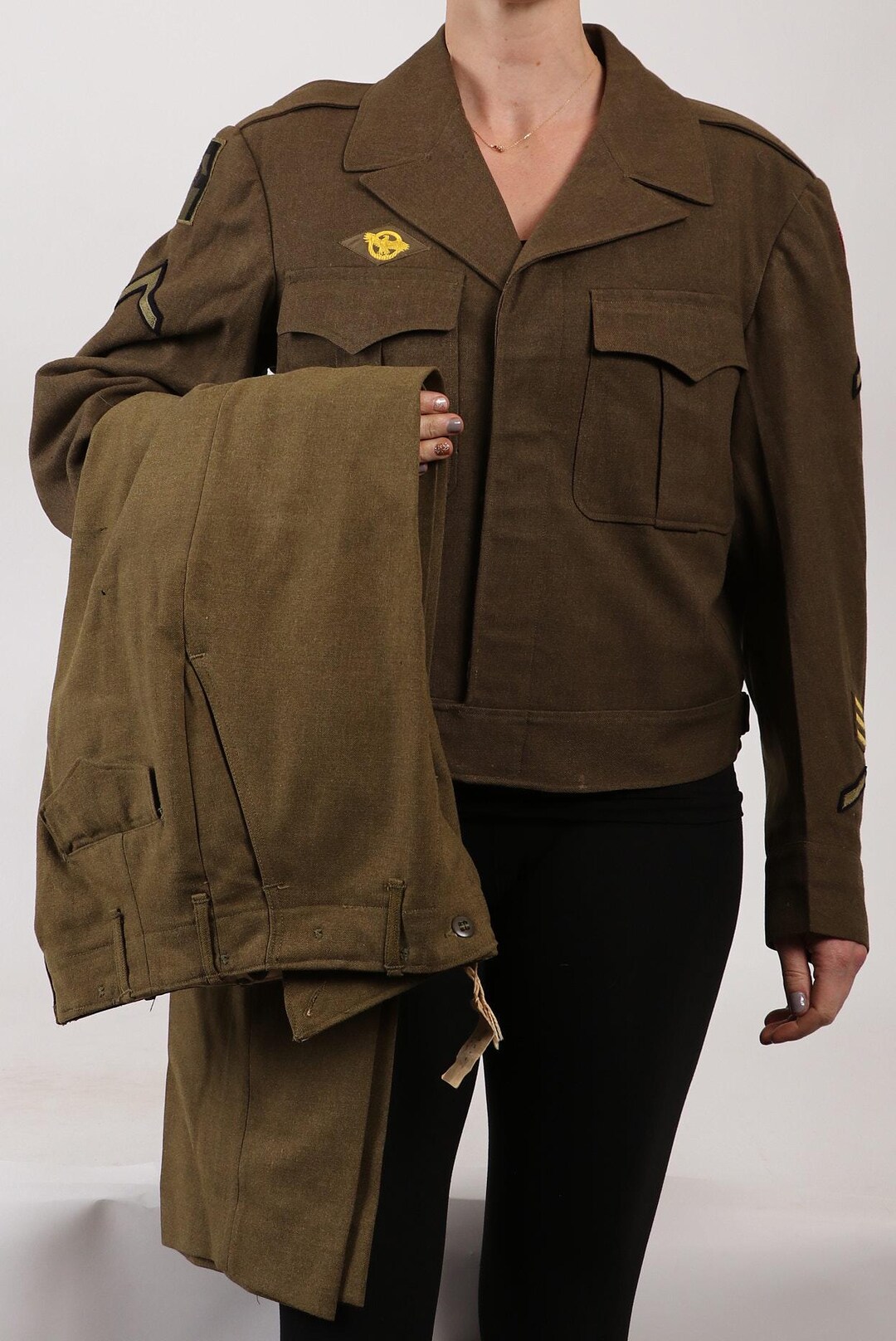 WWII Era British Made Ike Jacket and Pants From the 106th Division 40S ...
