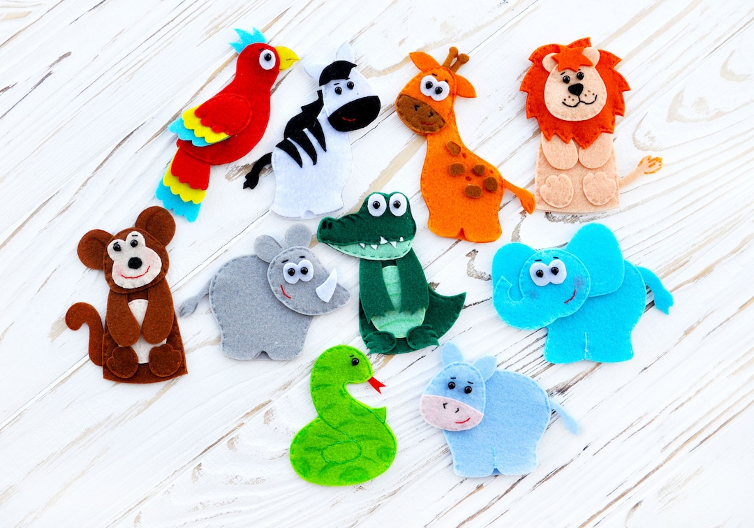 Jungle Animals. Felt Finger Puppet Animals. Educational Activities for ...