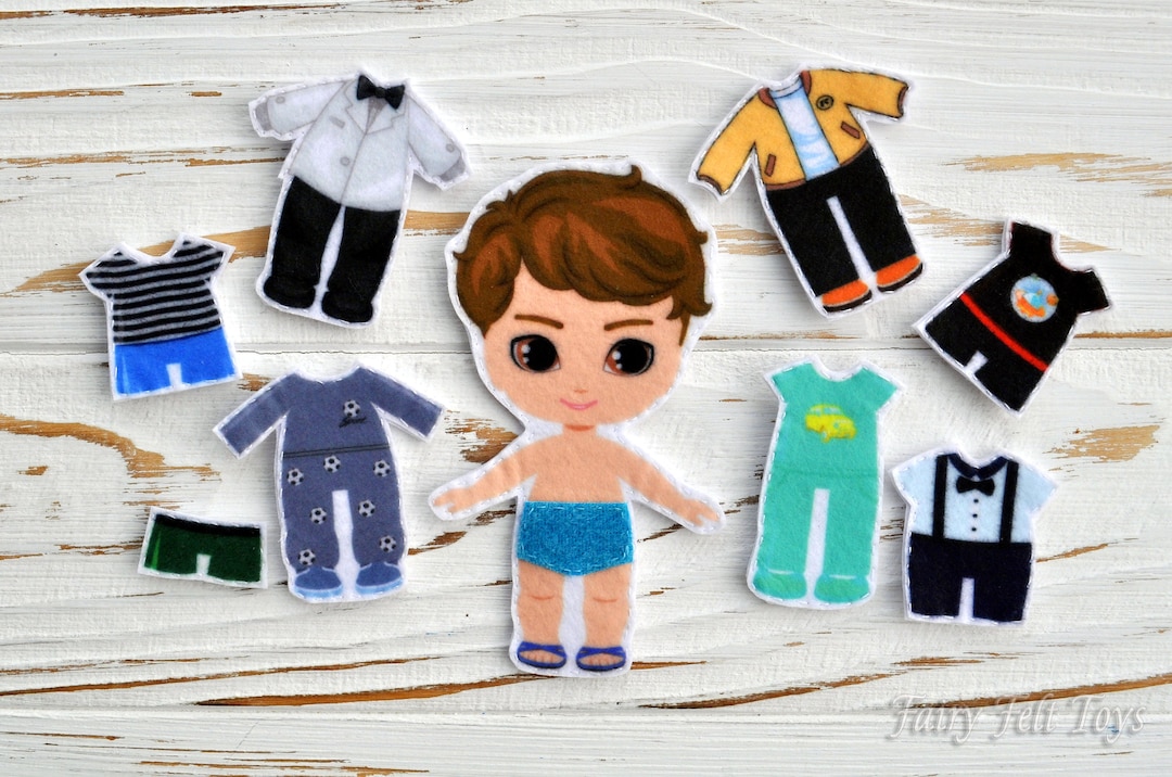 Doll With Clothes. Felt Boy. Dress up Doll. Educational - Etsy