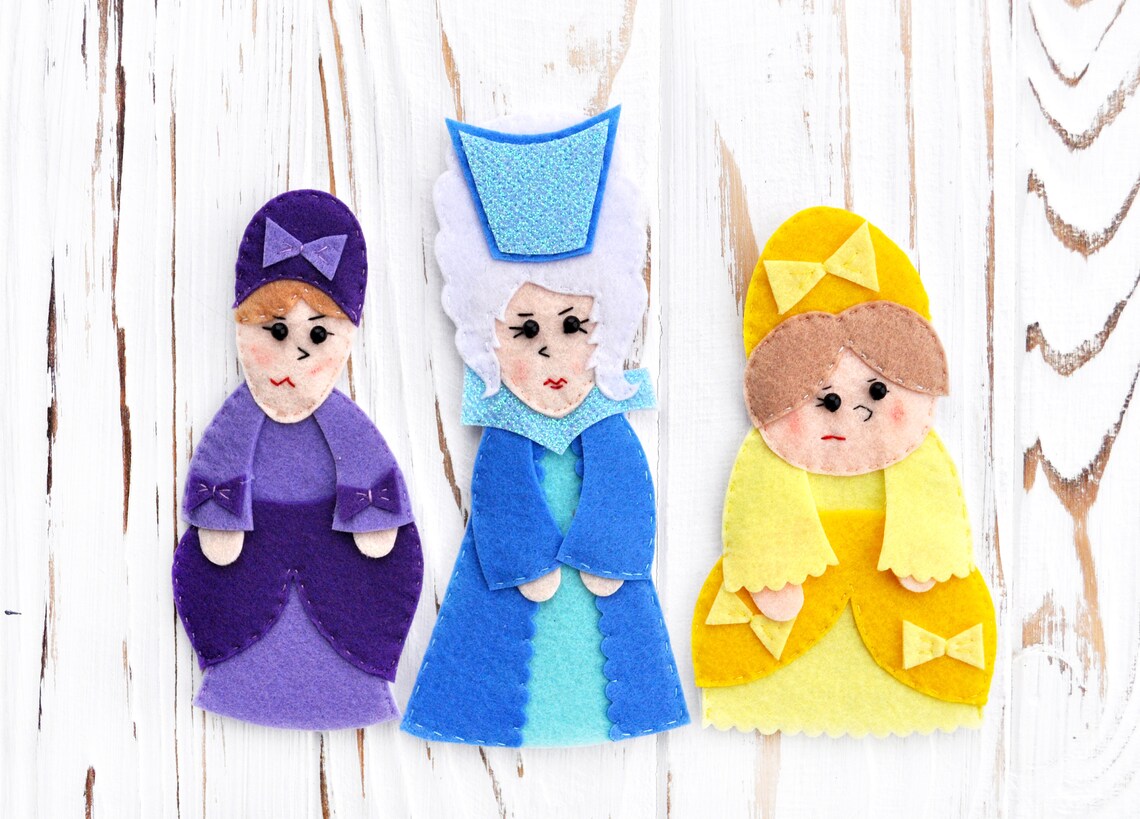 Cinderella Felt finger puppets Story time felt | Etsy