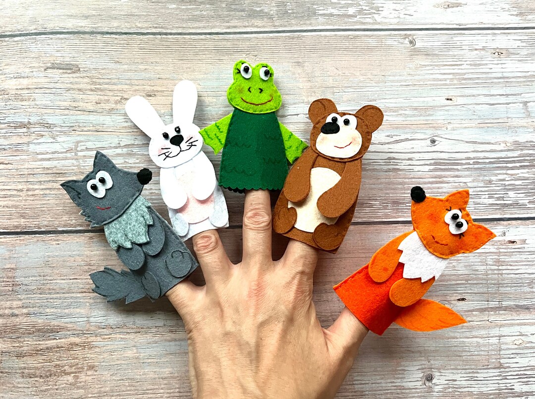 The Mitten Story. Felt Finger Puppets Theatre. Animal Felt Story. Felt ...