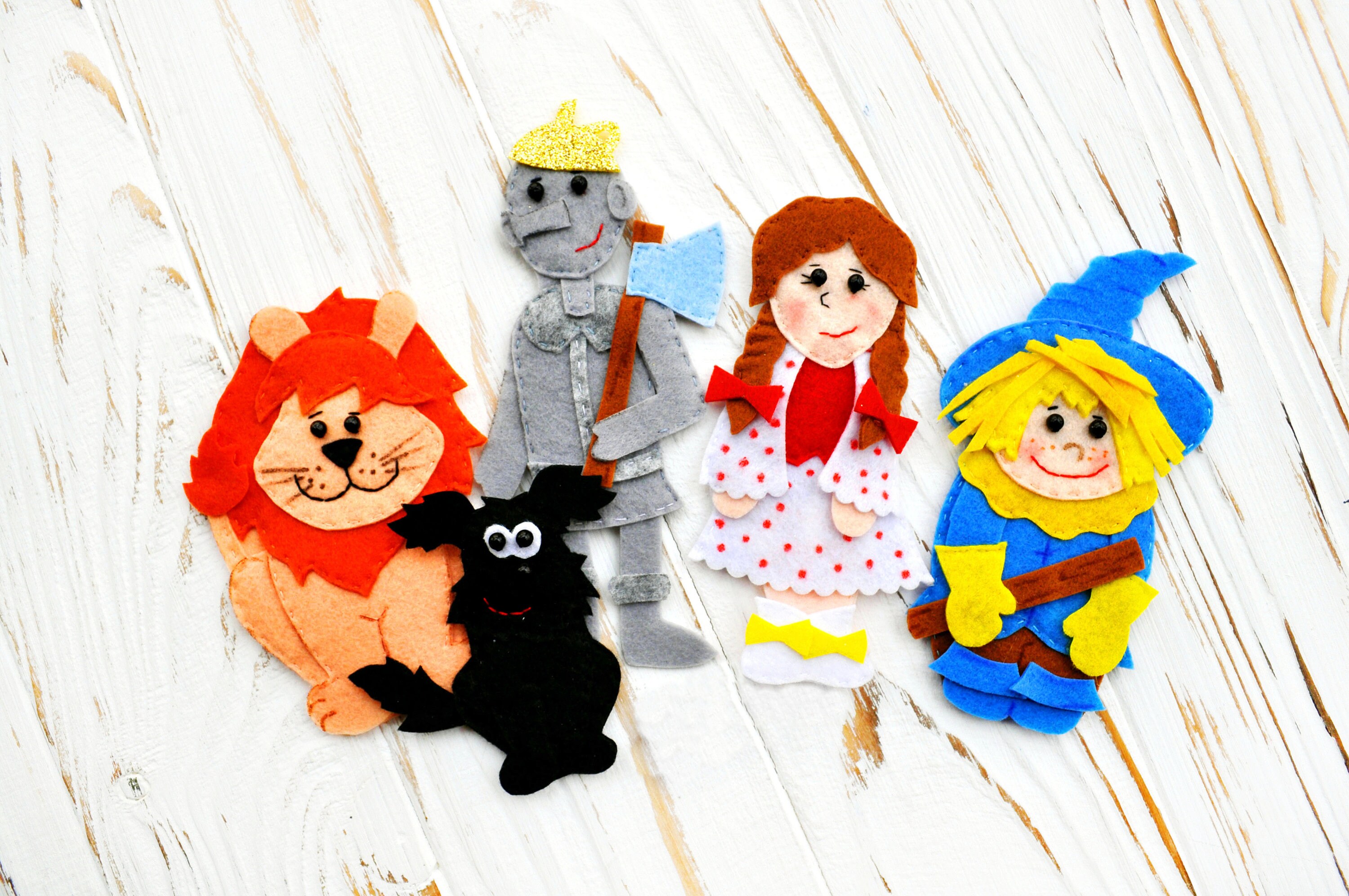 Wizard of Oz Characters. Felt Finger Puppets. Set of 5 Felt Toys ...