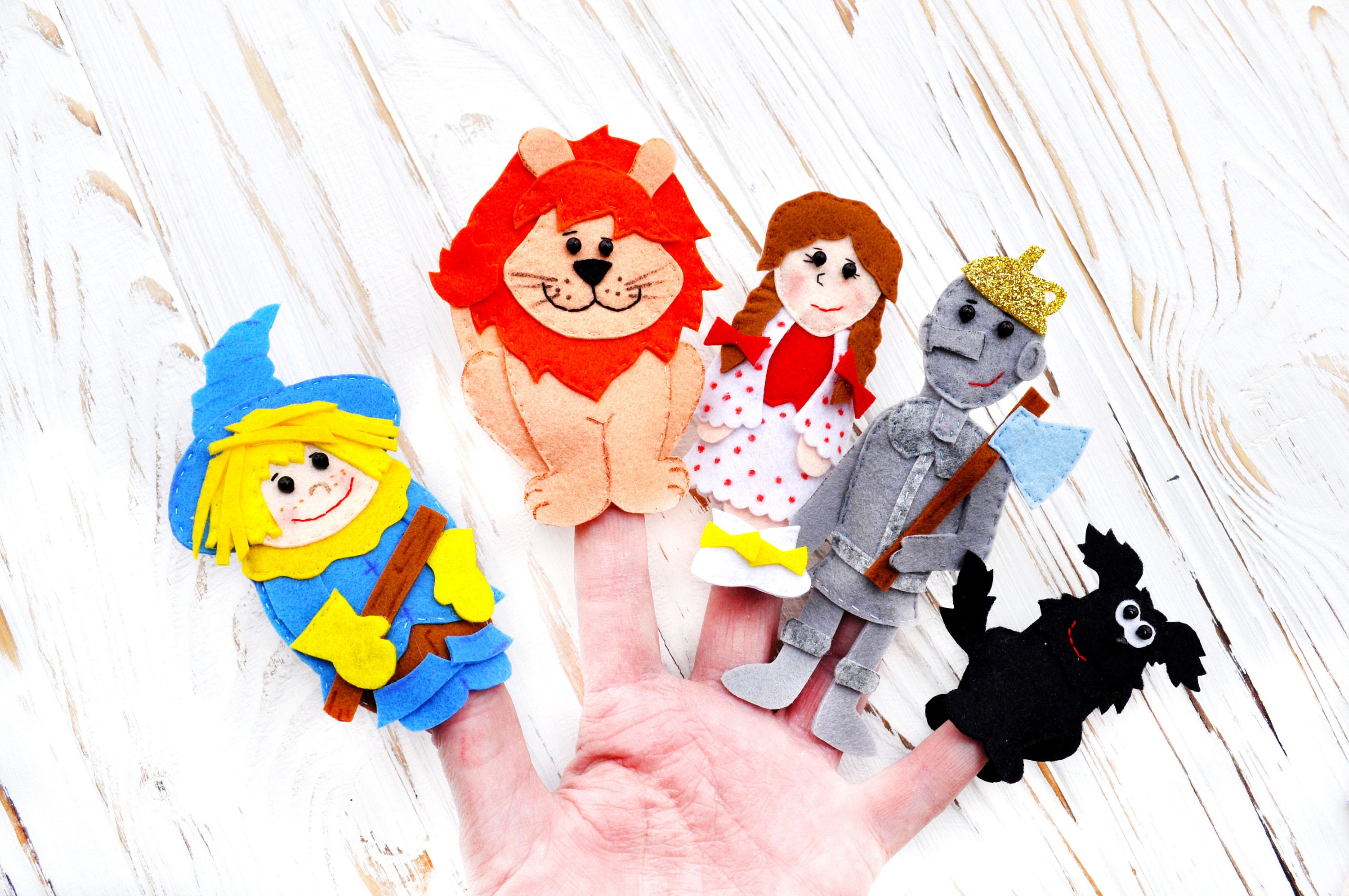 Wizard of Oz Characters. Felt Finger Puppets. Set of 5 Felt Toys ...