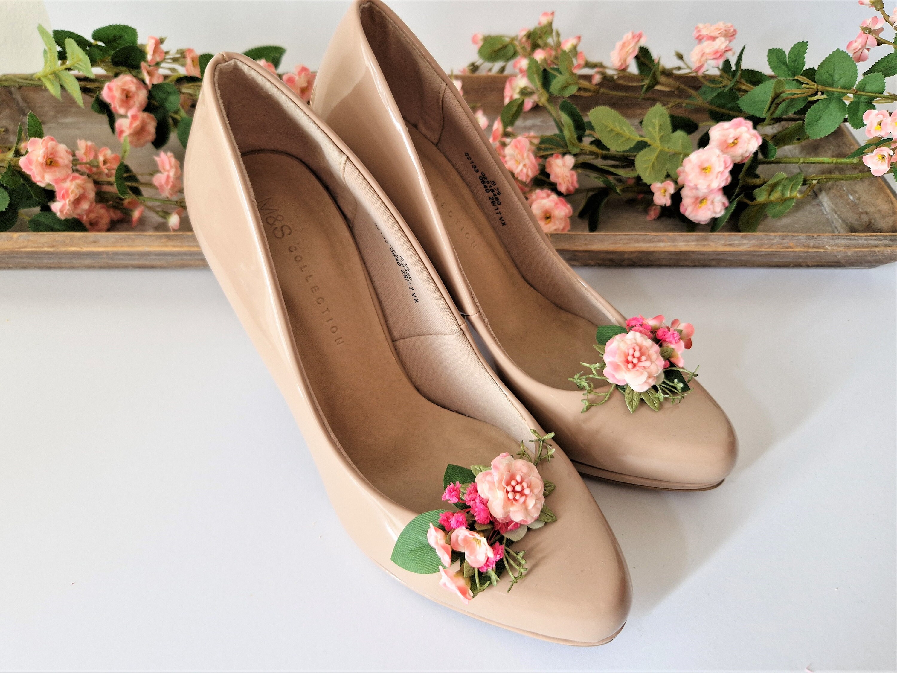 PINK Flower Shoe Clips Rustic Wedding Accessories Bridal - Etsy
