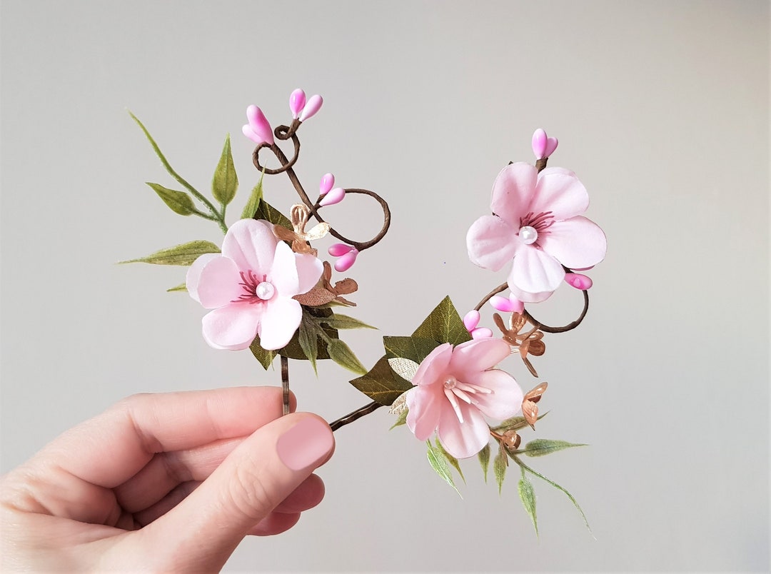 Cherry Blossoms Flower Hair Pins • Ballerina Headpiece • Pin up Flower ...