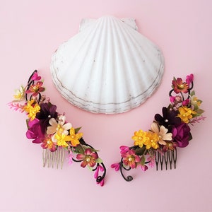 Decorative BRIDAL Hair Comb, Indian Bride, Wedding Headpiece, Pink ...