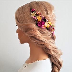 Decorative BRIDAL Hair Comb, Indian Bride, Wedding Headpiece, Pink ...