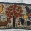 Primitive Hooked Rug Hooking Pattern Puffin Bluenose Sailboat Ocean ...