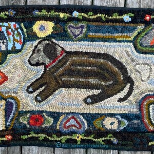 Primitive Hooked Rug Hooking Pattern Dog Cats Antique Style (not the ...