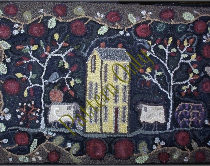 Digital Download PDF Pattern for Primitive Hooked Rug Hooking A Mat for ...