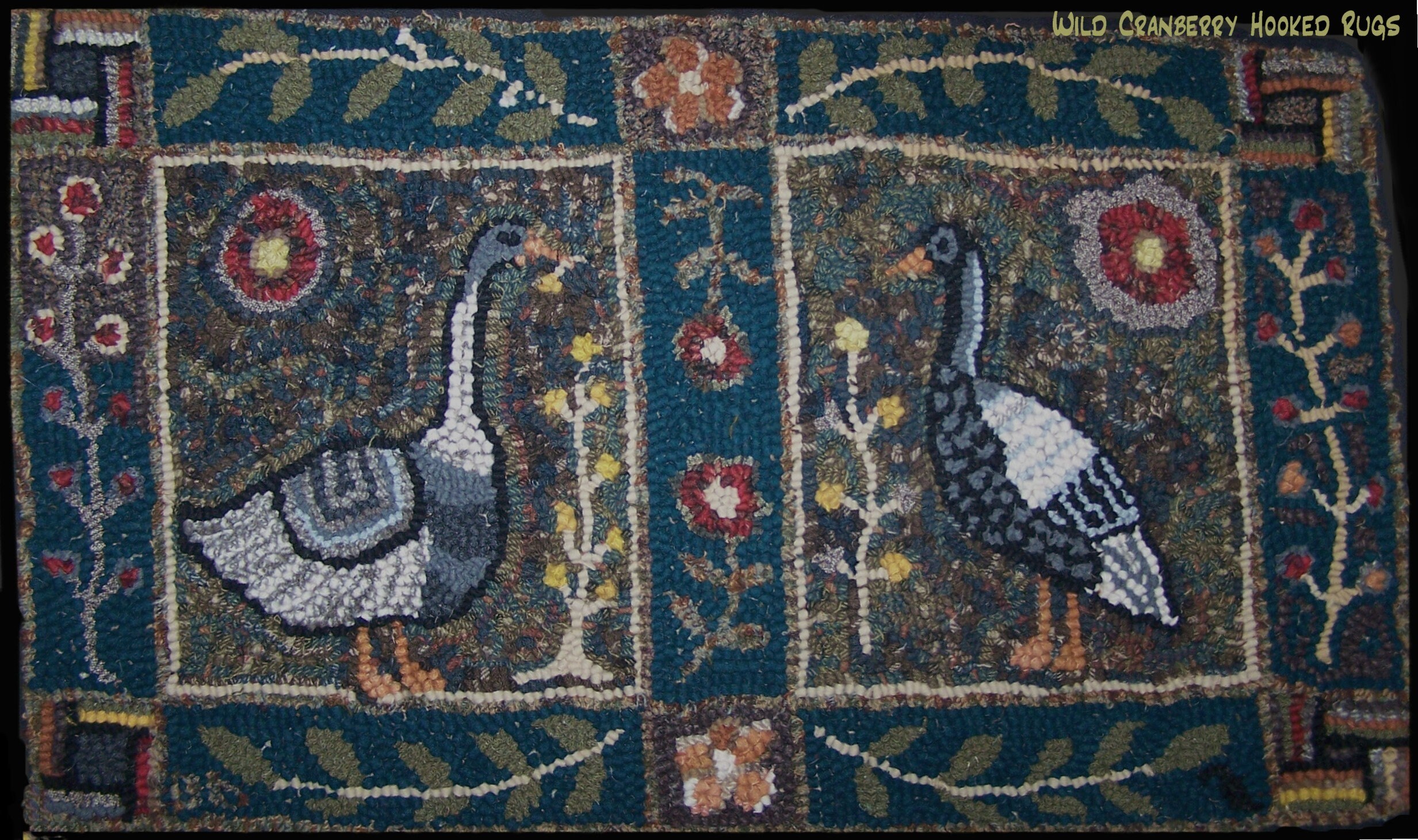 Primitive Hooked Rug Hooking Pattern Olde Gray Goose not the Rug ...