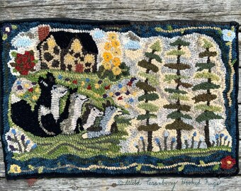 Primitive Folk Art Hand Hooked Rug. Measures 24” X 21”. - Etsy