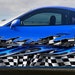 Racing Flag Car Side Wrap, Checkered Flag Street Racing Car Vinyl ...