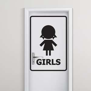 Kids Bathroom Sign Decal, Kids Bathroom Door Decor, Toilett Restroom ...