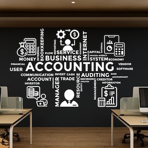 Accounting Wall Decor Office Wall Decal Idea Teamwork Business Worker ...