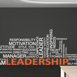 Leadership Word Cloud Wall Decor, Leadership Sign Vinyl Wall Decal ...