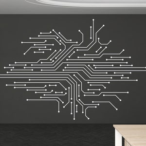Circuit Board Wall Decal, Technology Vinyl Wall Art Decals, Company ...