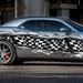 3D Checkered Flag Car Wrap, Racing Flag Car Decal, Ripped Metal ...