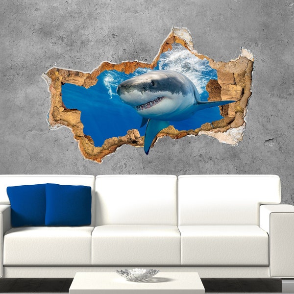 3d Shark Wall Decal - Etsy