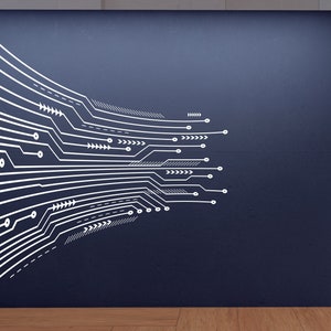 Circuit Board Wall Decal, Technology Vinyl Wall Art Decals, Company ...
